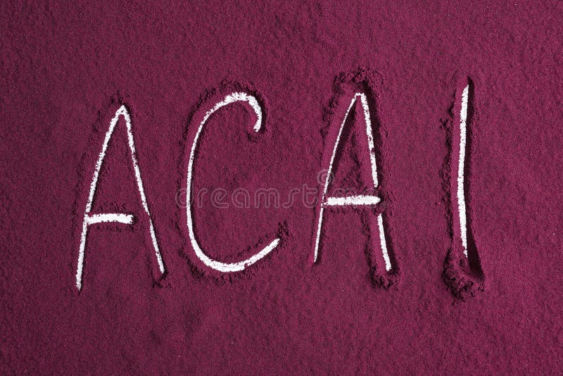 Word `ACAI` Written on Powder Stock Photo - Image of exotic, fruit ...