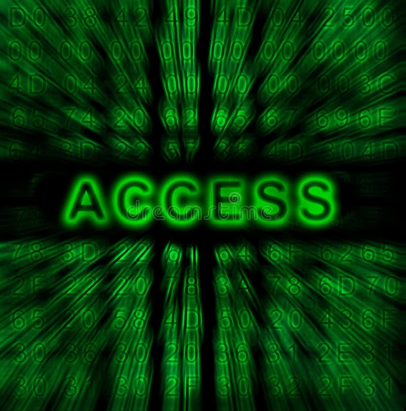 3D Word Access Inside Zero One Blocks Stock Illustration - Illustration ...