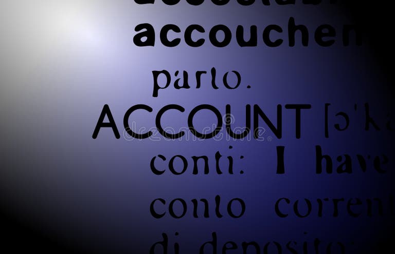Word account illustration stock illustration. Illustration of left ...