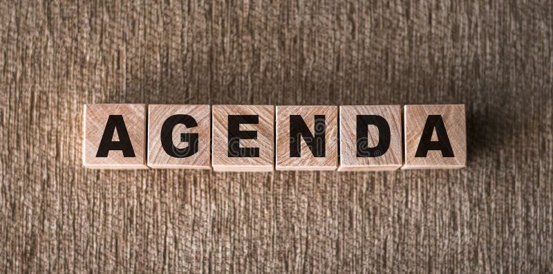 Word AGENDA Made with Wooden Building Blocks, Stock Image Stock Image ...