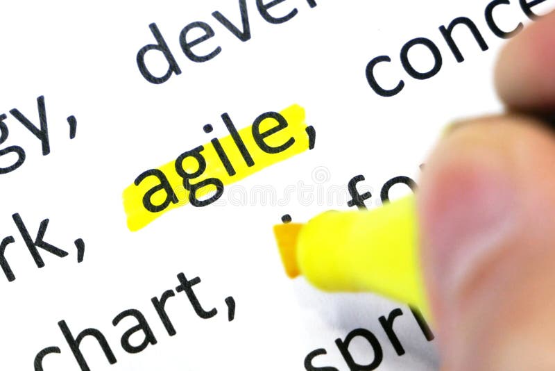 Word Agile Undelnines among Other Words Printed on White Paper ...