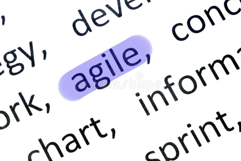 Word Agile Undelnines among Other Words Printed on White Paper ...