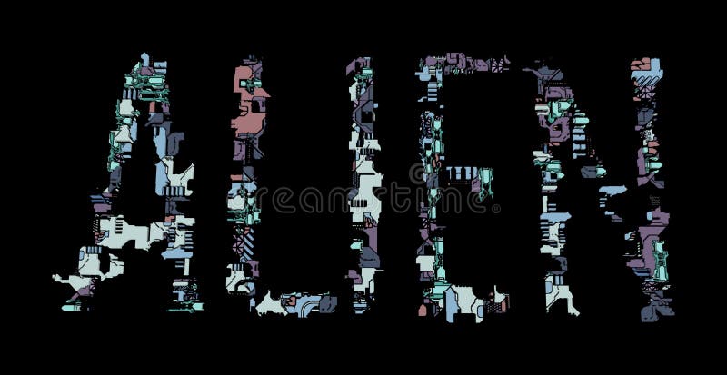 Alien black alphabet stock vector. Illustration of futuristic - 78144299