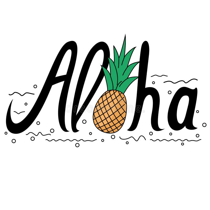 Aloha Word Lettering. Vector Illustration For Print On Shirt, Card ...