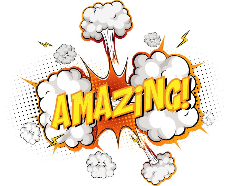 Word Amazing on Comic Cloud Explosion Background Stock Vector ...