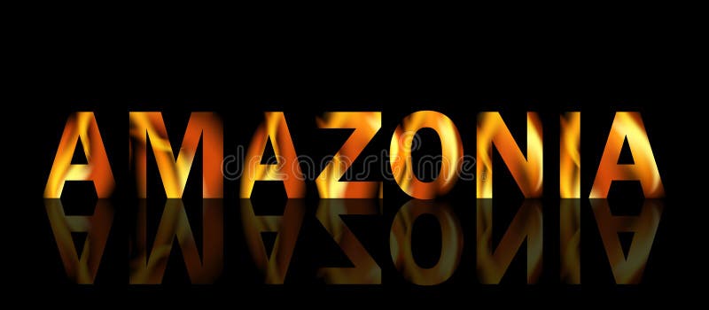 Word Amazon Written by Fire Stock Illustration - Illustration of ...