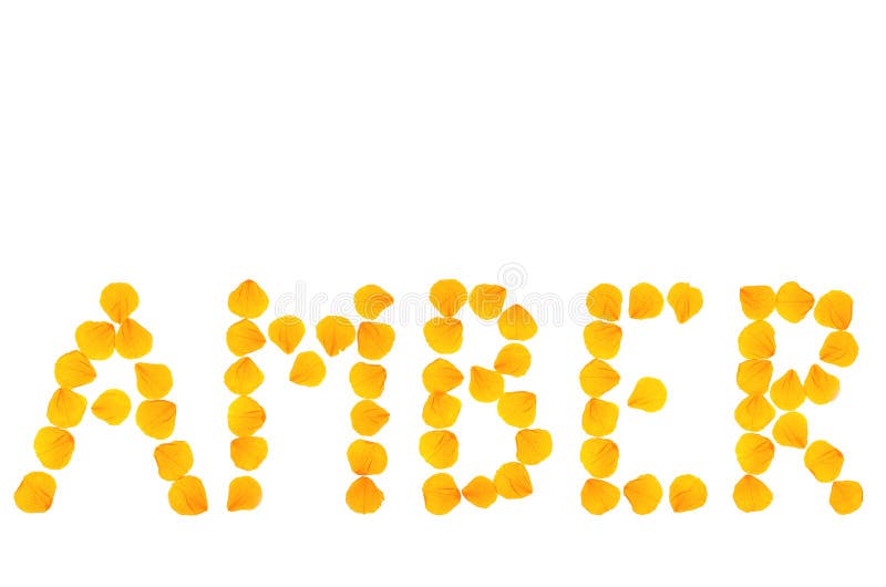 Word AMBER Arranged from Real Dry Rose Petals. Stock Illustration ...