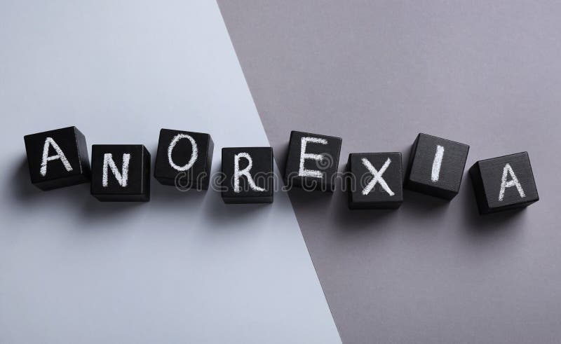 Word Anorexia Made of Cubes with Chalked Letters on Color Background ... Word Anorexia Made of Cubes with Chalked Letters on Color Background ...