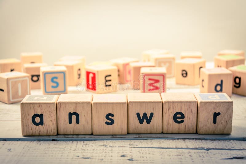 Word ANSWER and tick mark. stock image. Image of accept - 31575833