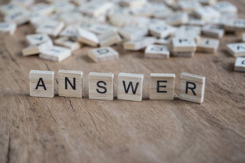 Word ANSWER and tick mark. stock image. Image of accept - 31575833