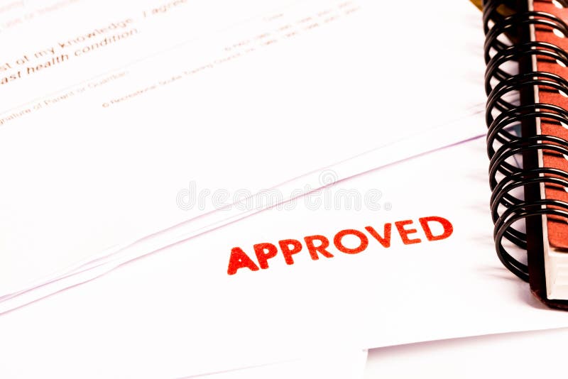 Approved Paper Document Stamp Stock Image - Image of lady, female ...