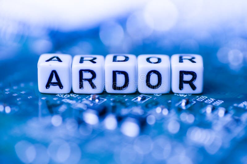 Word ARDOR Formed by Alphabet Blocks on Mother Cryptocurrency Stock ...