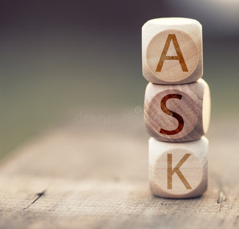 The Word Ask on Wooden Blocks Stock Image - Image of white, concept ...