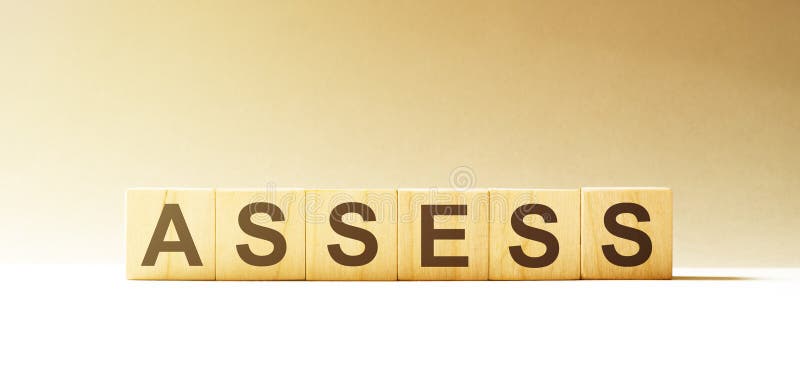 Word ASSESS Made with Wood Building Blocks Stock Photo - Image of ...