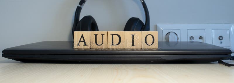 Audio Word on Smart Phone Screen Isolated on Blue Background with Copy ...