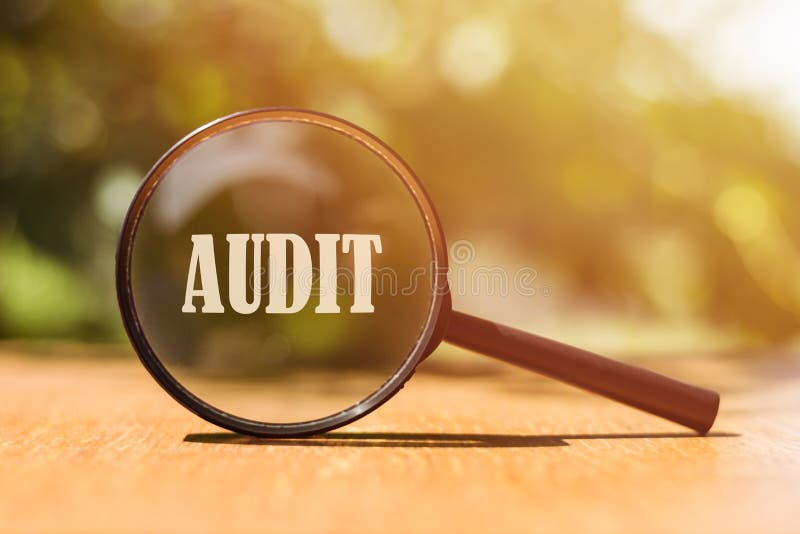 The Word AUDIT on Magnifier in Sunlight Stock Photo - Image of concept ...