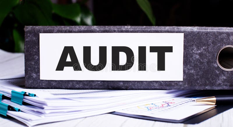 The Word Audit on Wooden Cubes with Office Desktop. Auditing Accounting ...