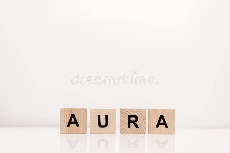 Word Aura Lettering on Wooden Blocks Stock Image - Image of aura ...