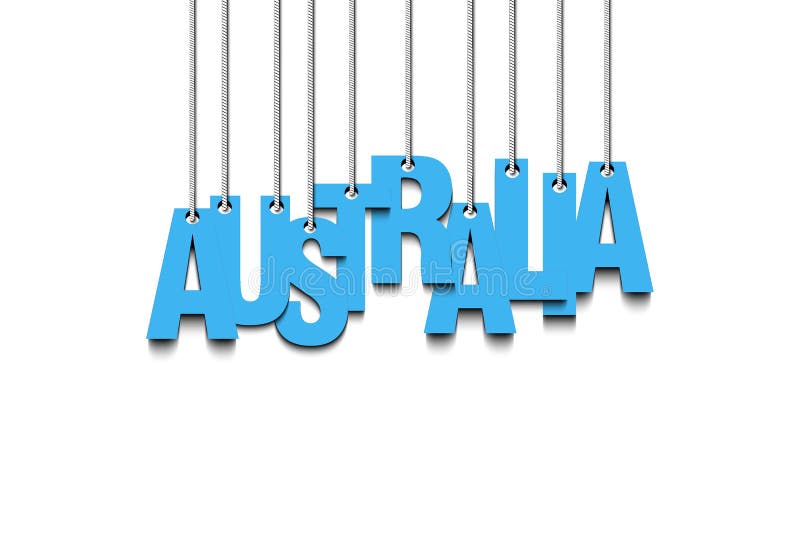The Word Australia Hang on the Ropes Stock Vector - Illustration of ...