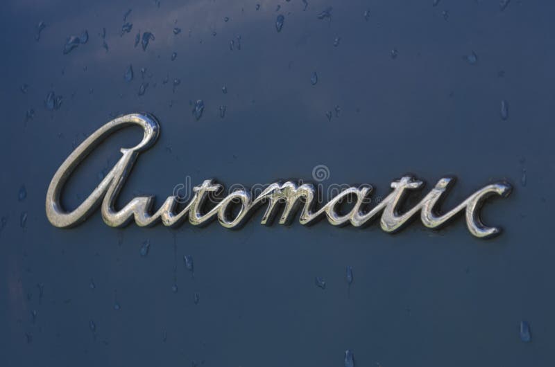 The Word Automatic in Chrome Stock Image - Image of itallics, word ...