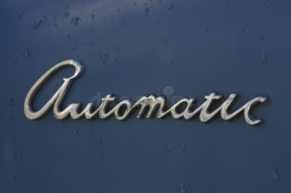The Word Automatic in Chrome Stock Image - Image of itallics, word ...
