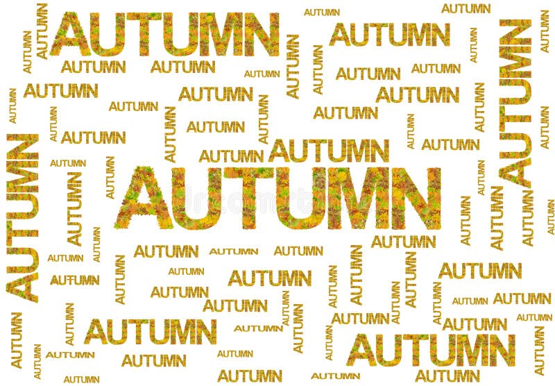 Word Autumn Made of Leaves Isolated on White Stock Illustration ...