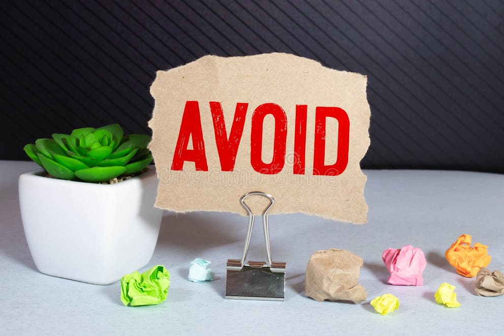 The Word AVOID Written in Notepad, Concept Stock Photo - Image of ...