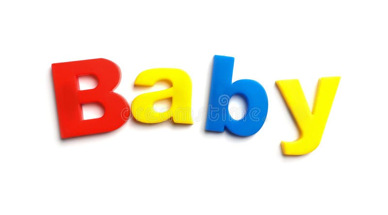 Word BABY of Magnetic Letters on White Background Stock Image - Image ...