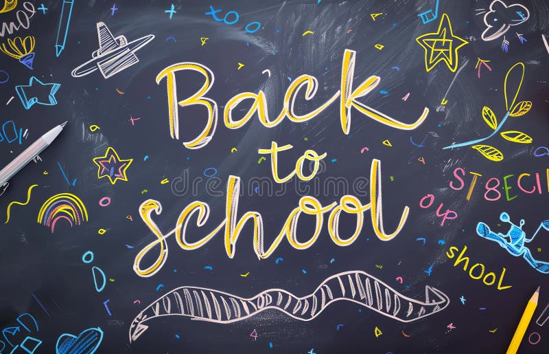The Word "Back To School" Written on a Blackboard, AI Generated Stock ...