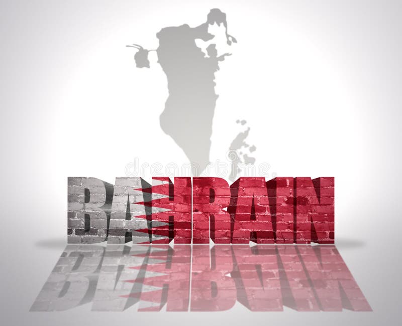 Word BAHRAIN with National Flag Under it, Distressed Grunge Look Stock ...