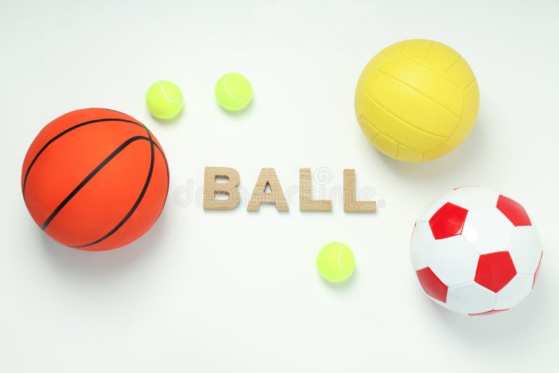 Word Ball and Football Ball on Green Background Stock Image - Image of ...