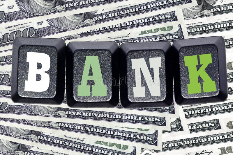 The Word Bank on Your Keyboard Keys Stock Image - Image of branch, bank ...