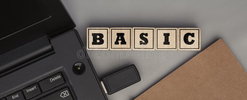 The Word BASIC Made from Wooden Cubes Stock Photo - Image of wooden ...