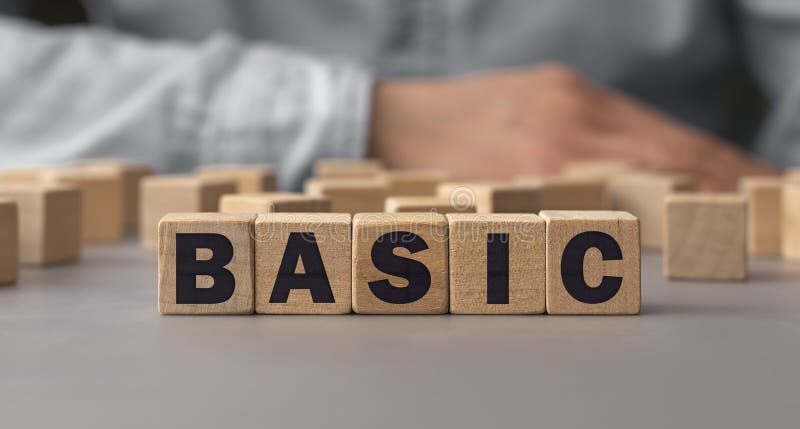 The Word BASIC Made from Wooden Cubes. Shallow Depth of Field on the ...