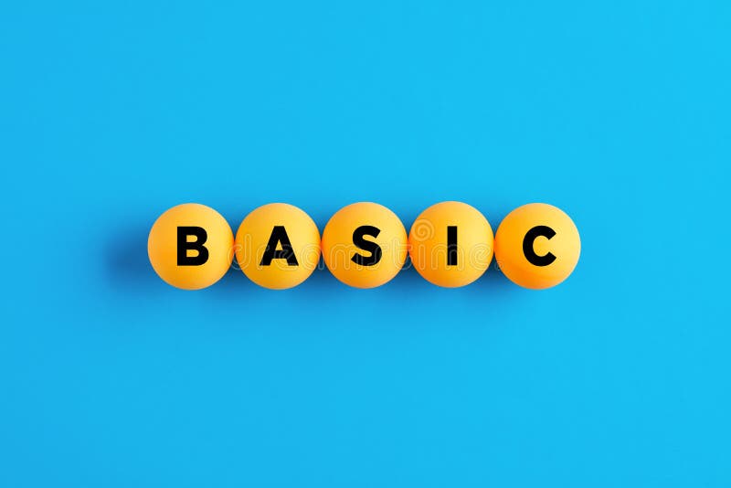 The Word Basic Written On Yellow Balls Stock Image - Image of blue ...
