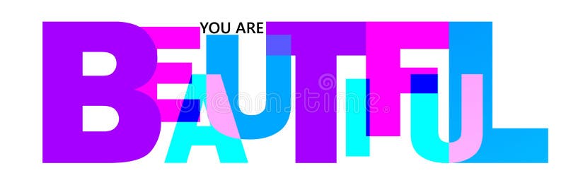 The Word Beautiful is Written in Letters of Different Colors and ...