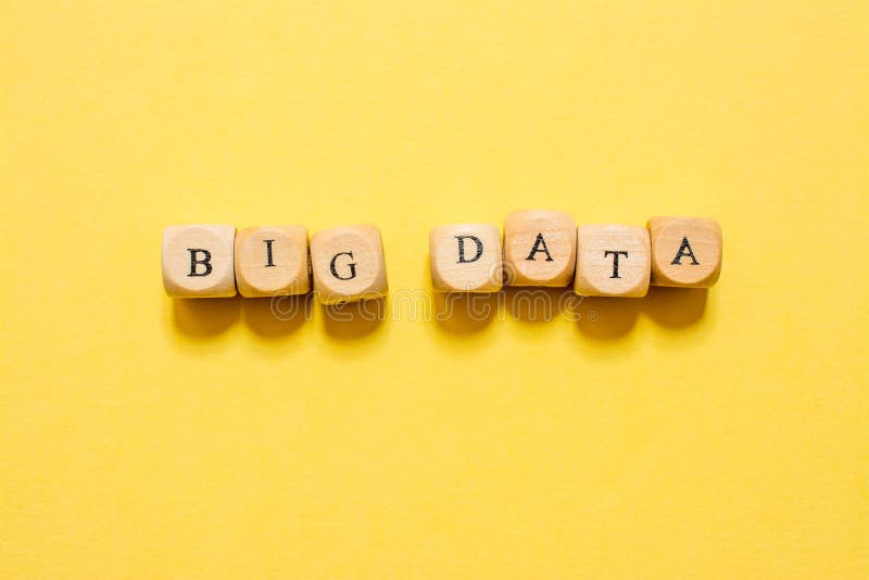 The Word Big Data, Text Made with Dice on Yellow Background Stock Photo ...