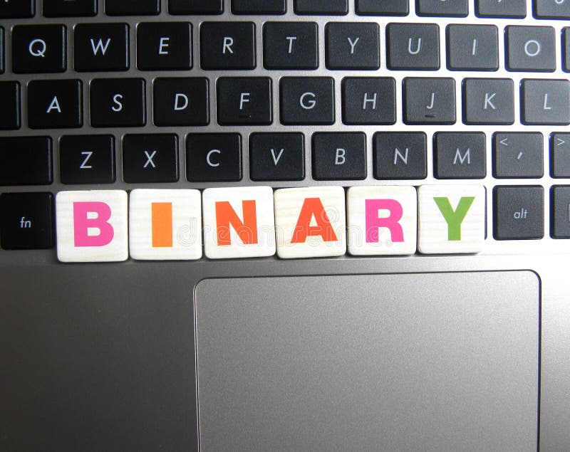 Word Binary on Keyboard Background Stock Photo - Image of internet ...