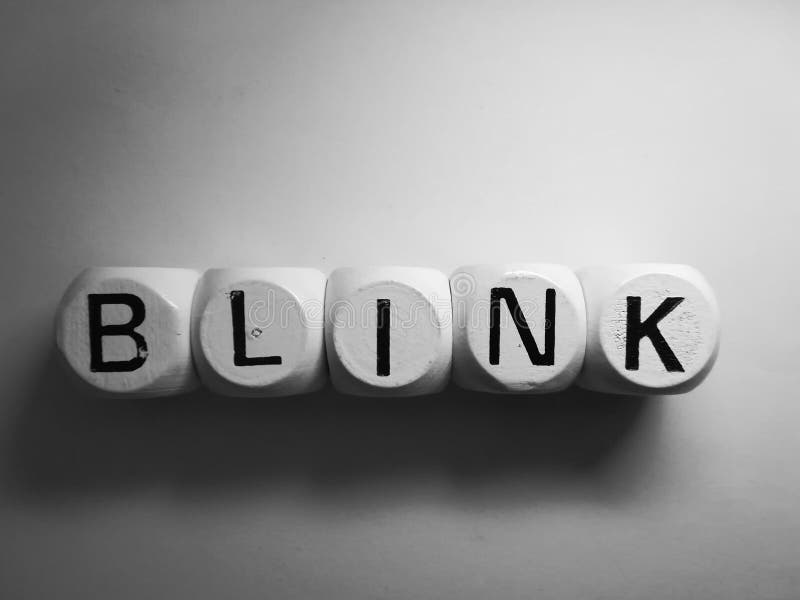 Word blink spelled on dice stock image. Image of text - 122392577