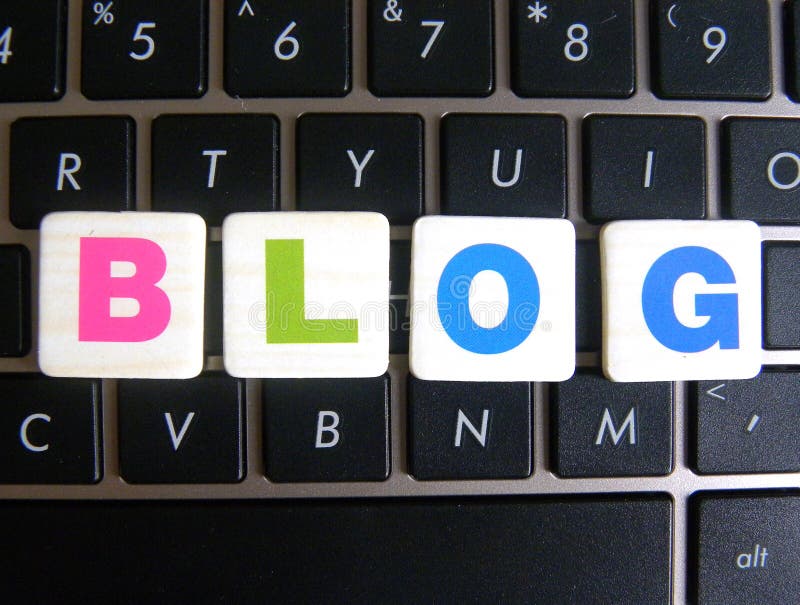 Word Blog on Keyboard Background Stock Image - Image of alphabet, black ...