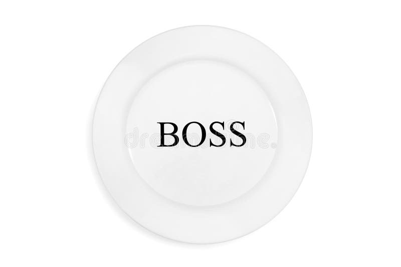 Word Boss on the Plate on the White Background. Top View Stock Image ...