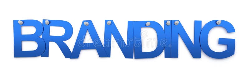 Word Branding Written with Glass Letters Stock Illustration ...