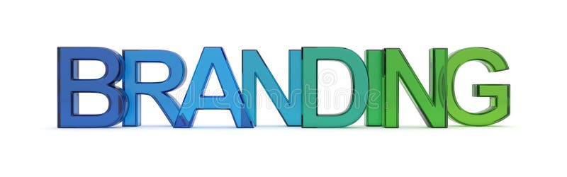 Word Branding Written with Glass Letters Stock Illustration ...