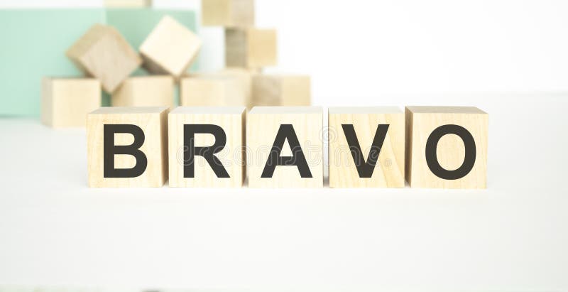 The Word Bravo Appearing Wooden Cubes. Education Concept Stock Photo ...