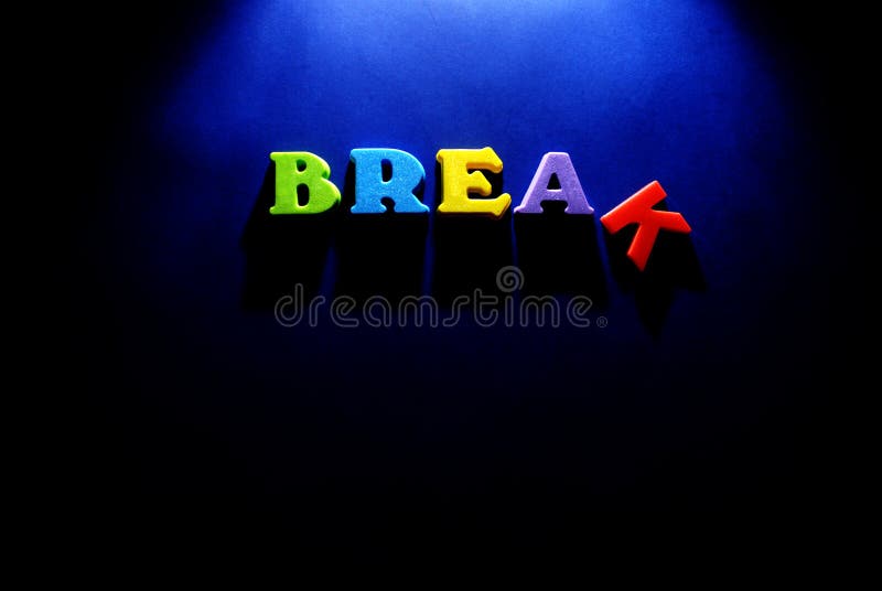 Word Break with Letters and Dramatic Theater Lighting Stock Image ...