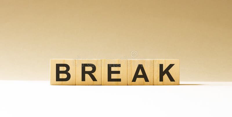 Word Break Made with Wood Building Blocks Stock Image - Image of ...