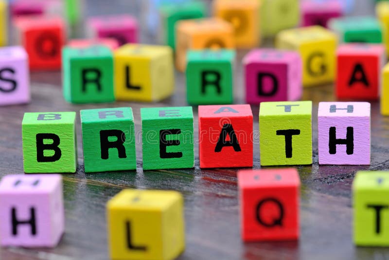 The word Breath on table stock photo. Image of relax - 90225862