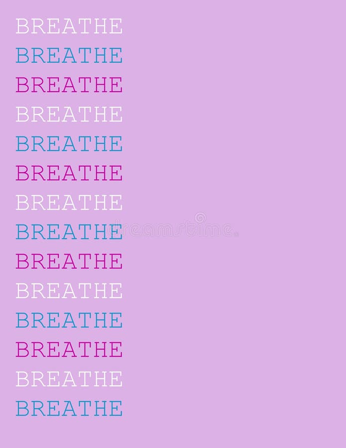 "Breathe" Message on Light Purple Background Stock Illustration ...