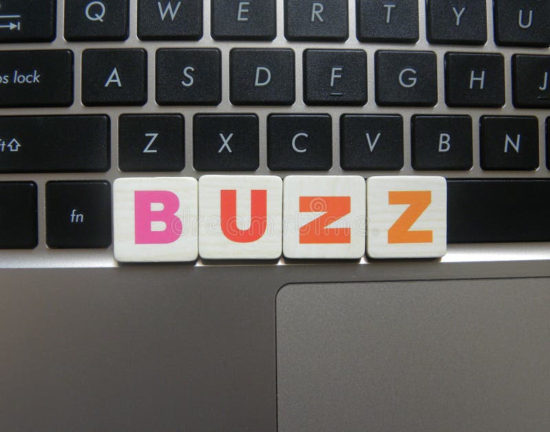 Buzz Text Written On Tablet, Computer In The Office With Marker, Pen ...