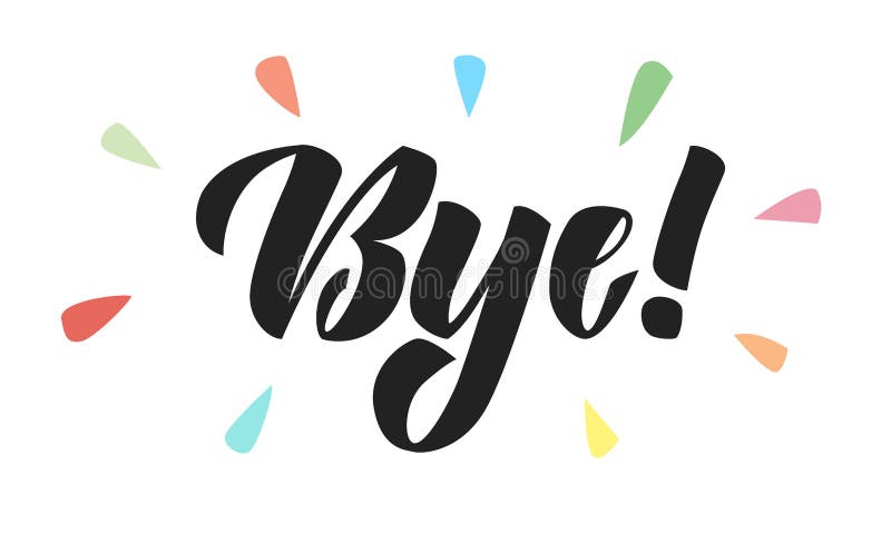 Word Bye Con Estilo De Letras Ilustración del Vector - Ilustración de frase, hecho: 208095630